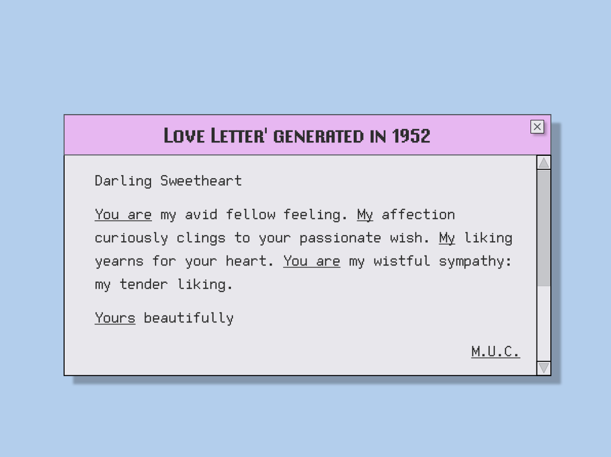 The First Digital Love Letters: A Hidden Story of Code - C²DH news I ...