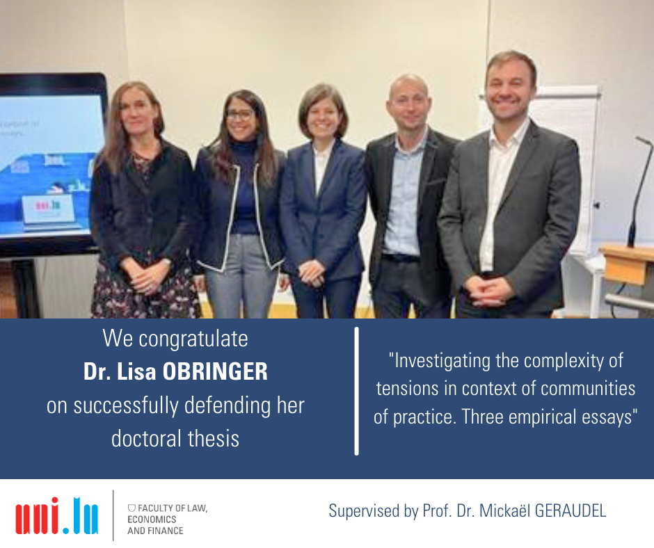 Congratulations to Dr Lisa OBRINGER - Research news I Uni.lu