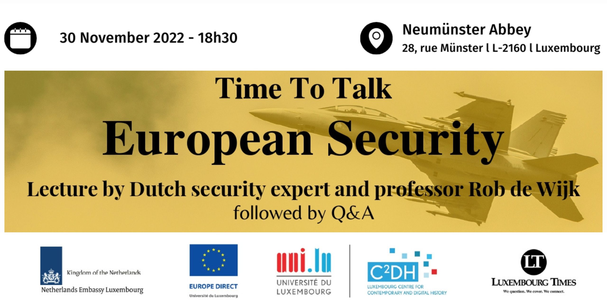 Time To Talk European Security - Lecture by Dutch security expert and ...